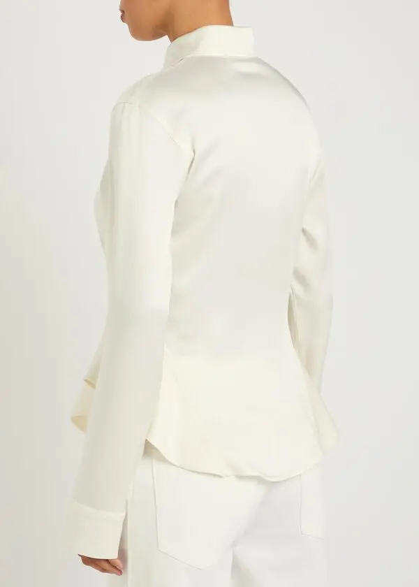 Stella McCartney Peplum Satin-crepe Shirt - Cream