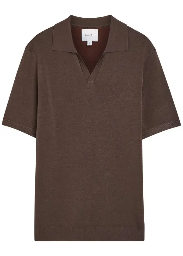 RAITH Privida Knit Polo Shirt - Brown