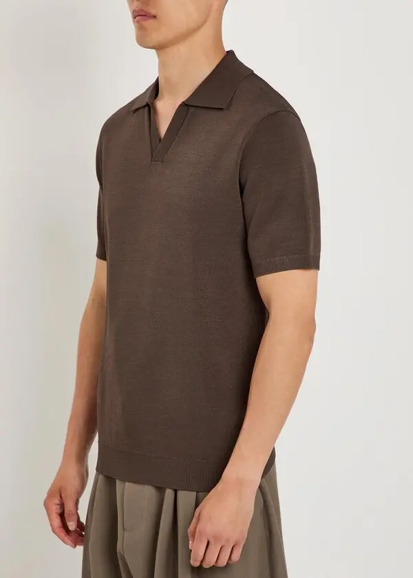 RAITH Privida Knit Polo Shirt - Brown