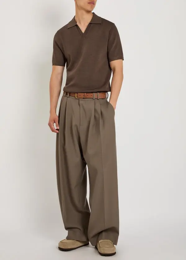 RAITH Privida Knit Polo Shirt - Brown