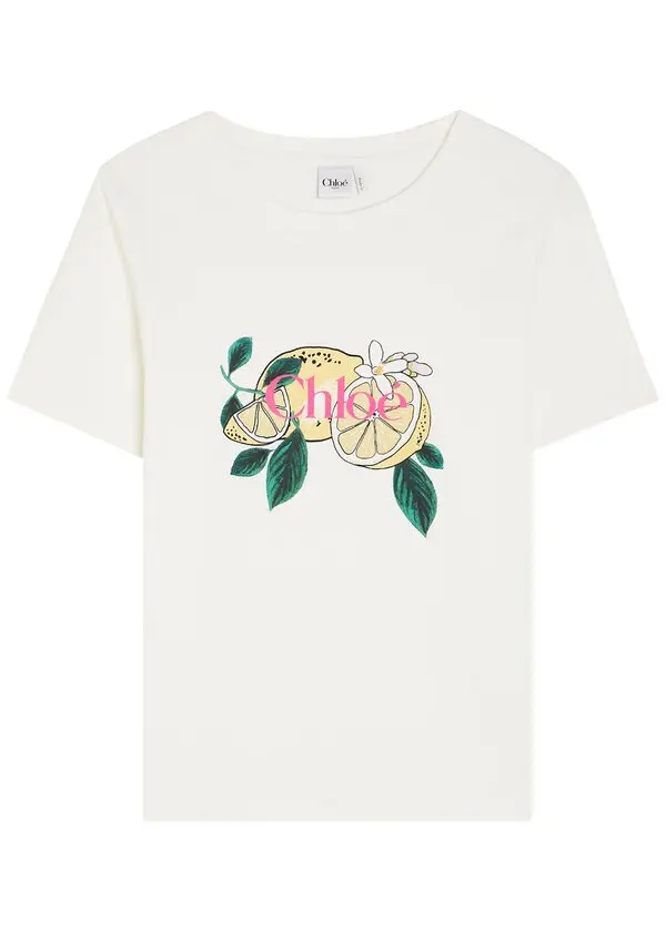 Chloé Printed Cotton T-shirt - White