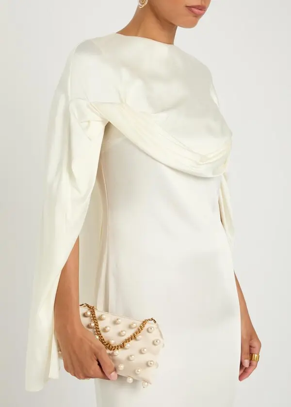 Stella McCartney Draped Cape-effect Satin-crepe Gown