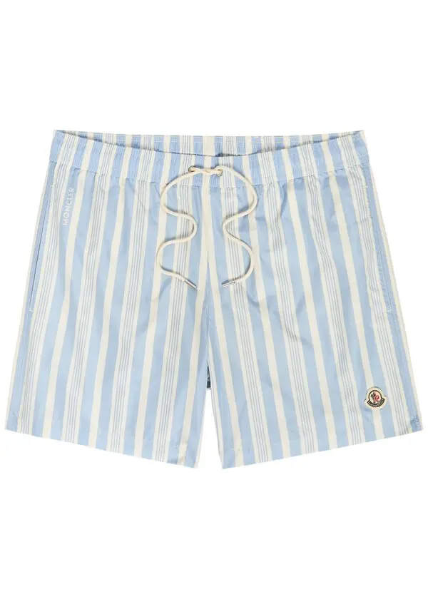 Moncler Striped Nylon Swim Shorts - Blue
