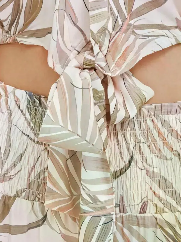 Melissa Odabash Gemma Palm-print Tie-front Top