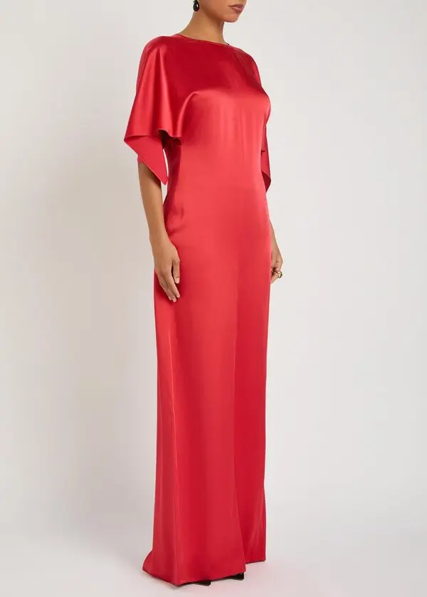 Stella McCartney Draped Satin-crepe Maxi Dress