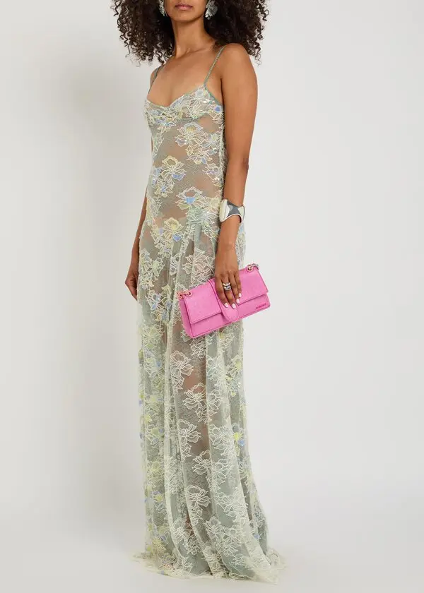 ROBERTA EINER Sophia Embellished Stretch-lace Maxi Dress