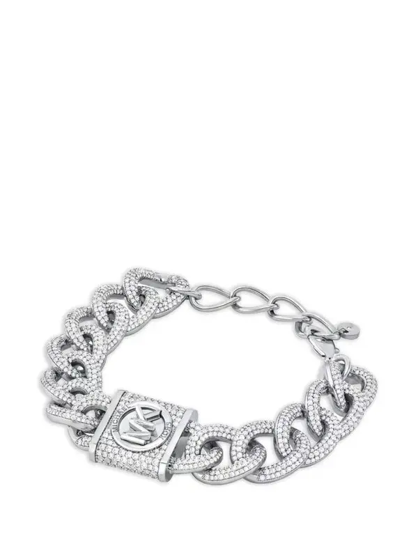 Michael Kors Crystal-embellished Curb-link Bracelet - Silver