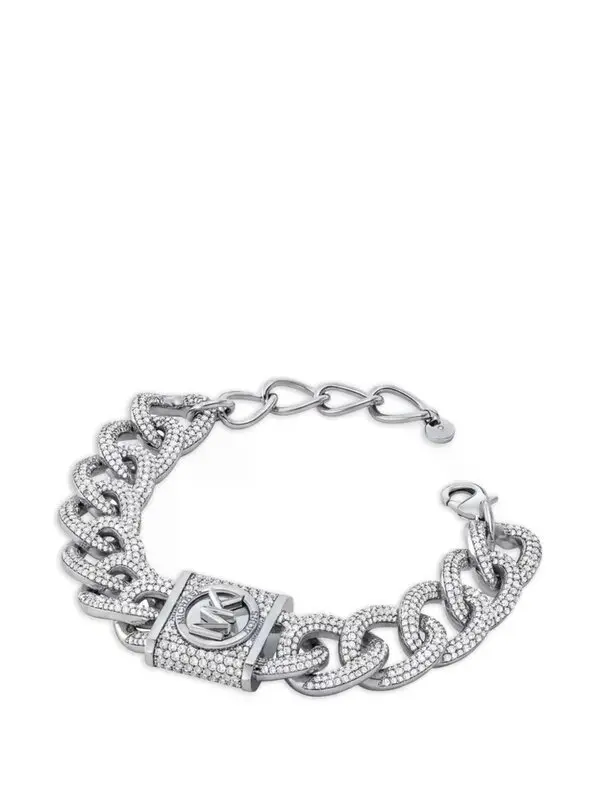 Michael Kors Crystal-embellished Curb-link Bracelet - Silver