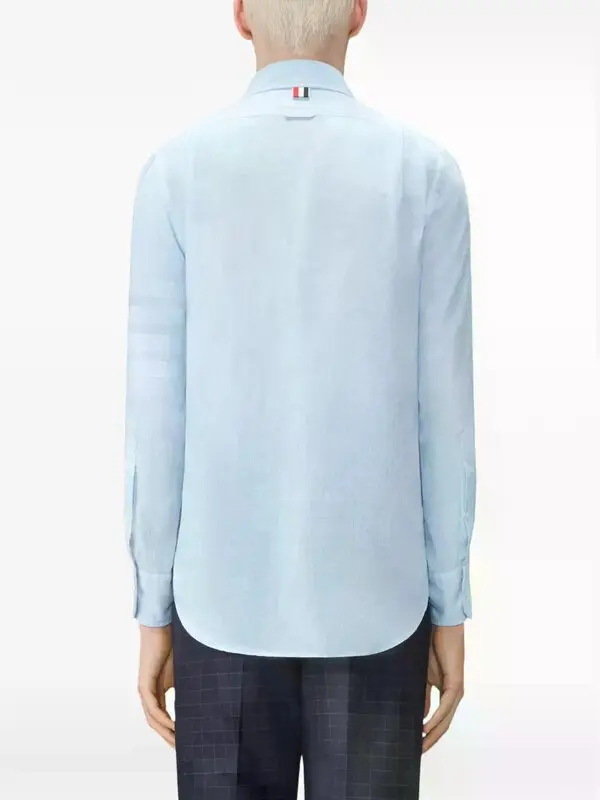Thom Browne 4-bar Linen Shirt - Blue