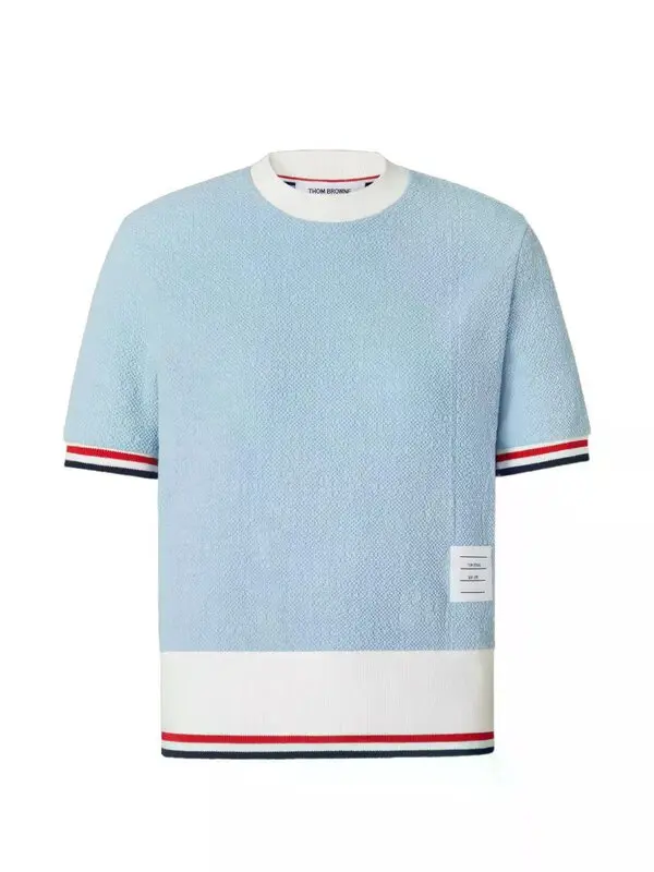 Thom Browne Rwb Stripe Tweed T-shirt - Blue