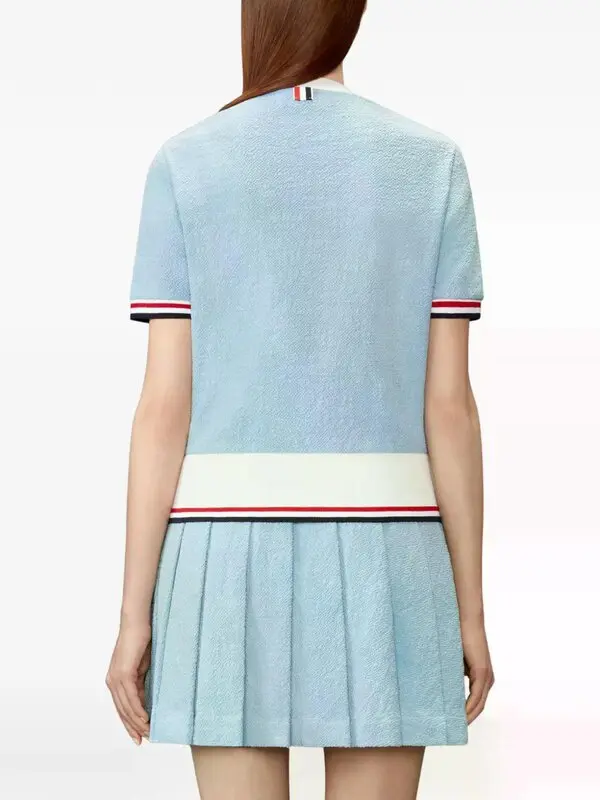 Thom Browne Rwb Stripe Tweed T-shirt - Blue