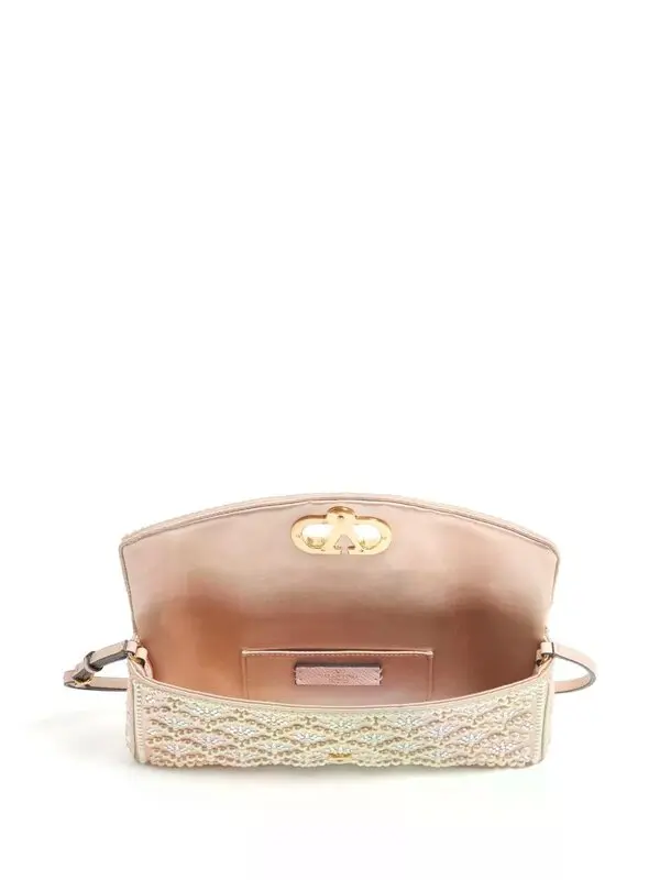 Valentino Garavani Small Shoulder Bag With Pearls And Rhinestones - Neutrals