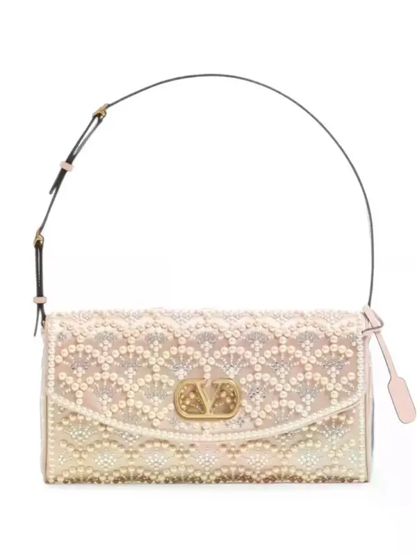 Valentino Garavani Small Embellished Shoulder Bag - Neutrals