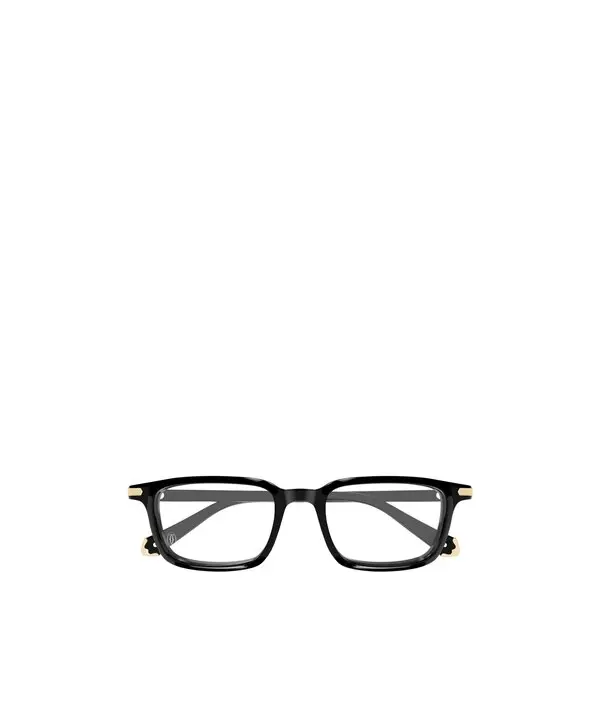 Cartier Full Frame Plain Mirror Eyeglasses - Bright Black