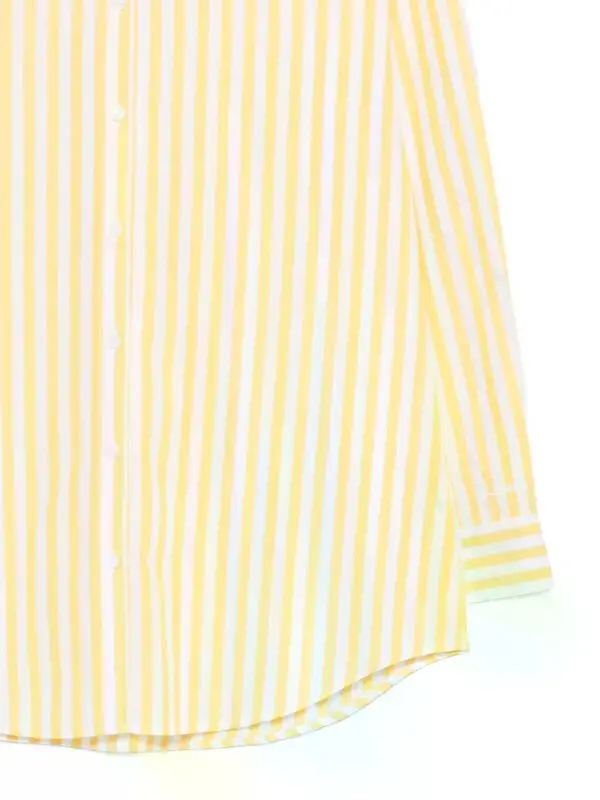 MC2 SAINT BARTH Vertical Stripe Embroidered Slogan Shirt