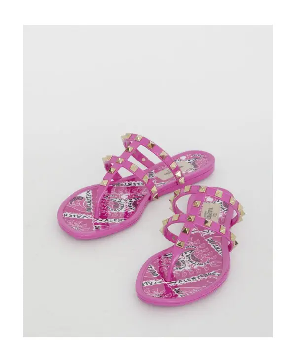 Valentino Garavani Rockstud Flat Thong Sandals