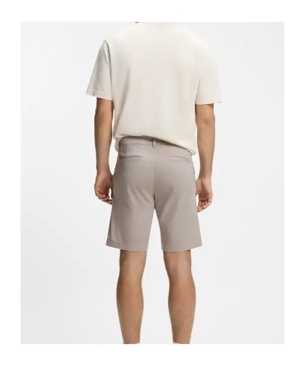 Hugo Boss Textured Cotton Shorts With Belt Loops And Multiple Pockets