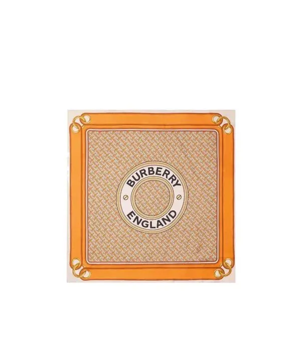 Burberry Montage-print Silk Scarf - Orange