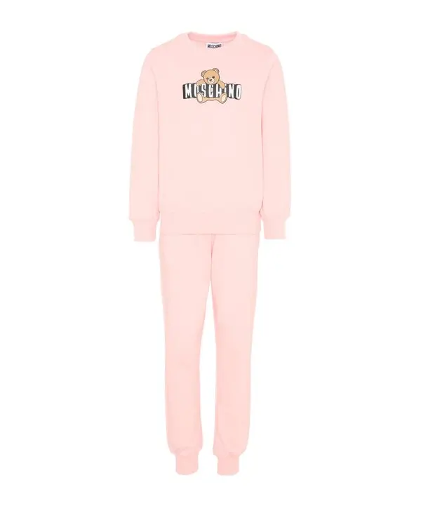 Moschino Two-piece Set Of Long-sleeved Sweatshirt And Sweatpants - Pink