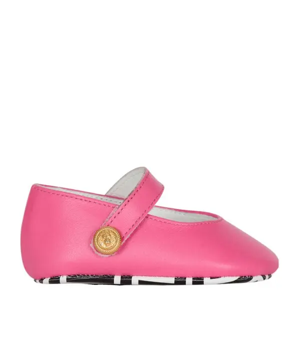 Balmain Ballet Flats With Button - Pink