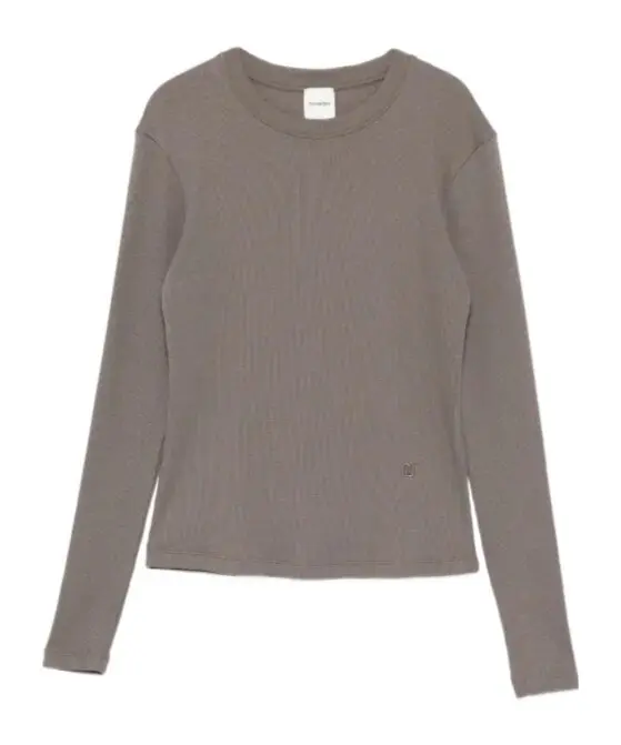 Nanushka Long-sleeve Ribbed Knit Top - Gray