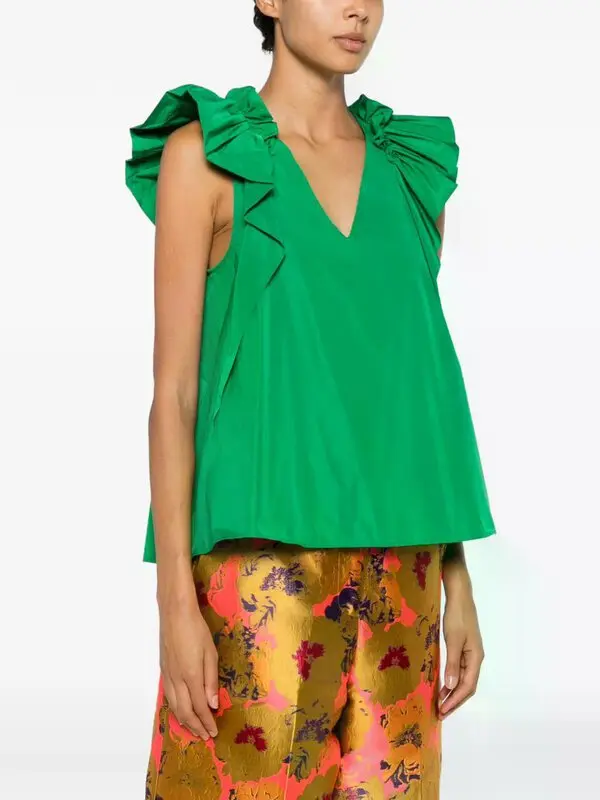 PSOPHIA Ruffled V-neck Blouse