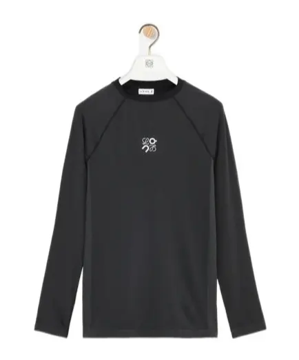 Loewe Long Sleeve Top In Technical Jersey - Black