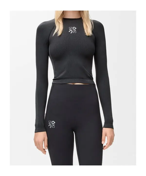Loewe X On Brown Long-sleeve Knit Top