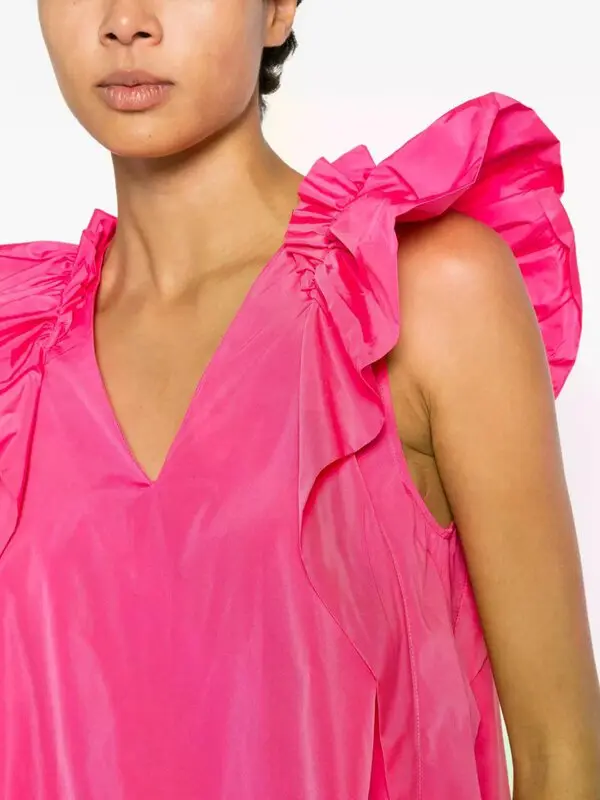 PSOPHIA Ruffled V-neck Sleeveless Blouse