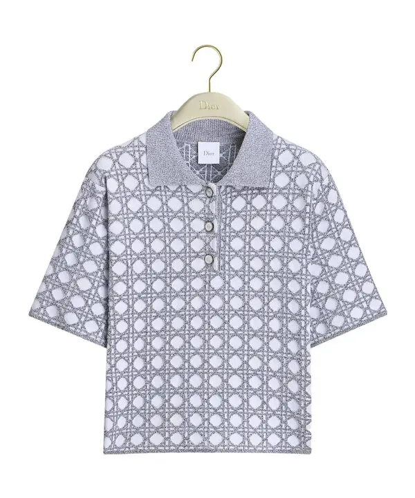 Dior Macrocannage Short-sleeved Sweater - White/grey