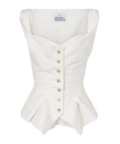 VIVIENNE WESTWOOD Floral Cotton-blend Vest - White