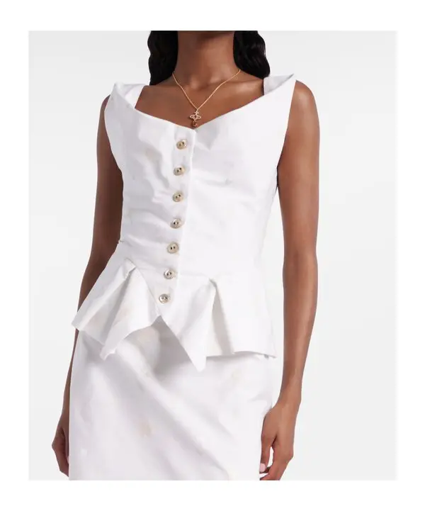 VIVIENNE WESTWOOD Floral Cotton-blend Vest - White