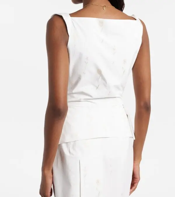 VIVIENNE WESTWOOD Floral Cotton-blend Vest - White