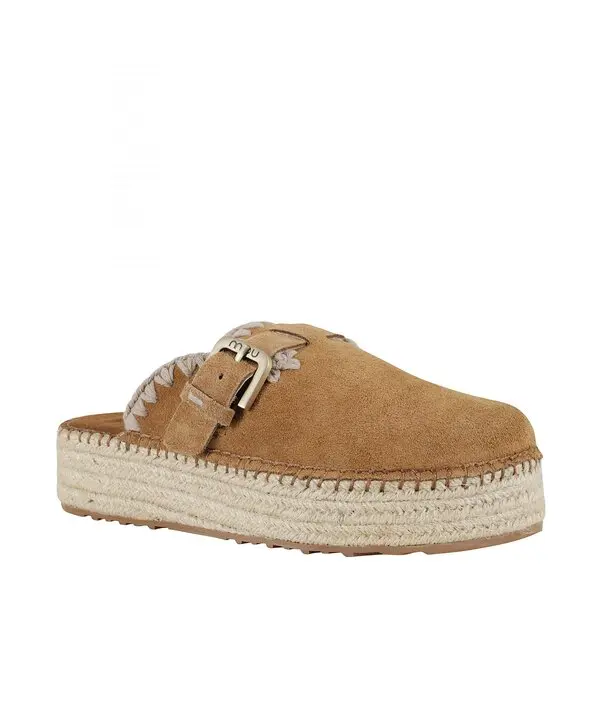 Mou Miu Miu Buckle Raffia-sole Mules