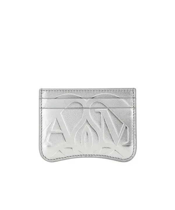 Alexander McQueen Logo Embossed Cardholder - Silver