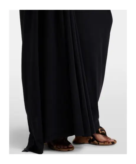 Balenciaga Logo Printed Cape Maxi Dress