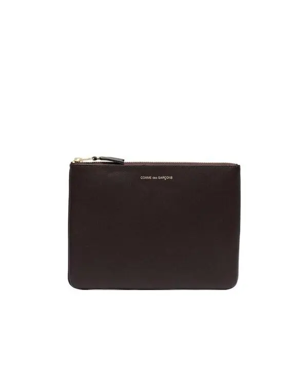 Comme Des Garçons Logo Detailed Classic Wallet - Brown