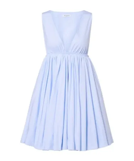 Alaïa Striped Cotton Poplin Minidress - Blue