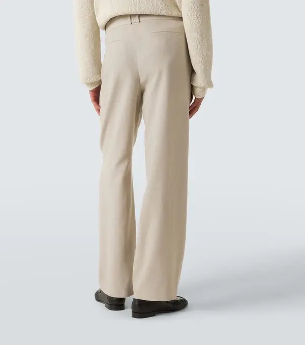 THE ROW Toril Linen-blend Wide-leg Trousers