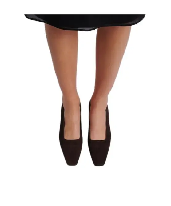 THE ROW Soft Suede Slip-on Wedges