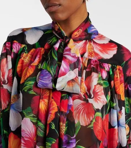 Dolce & Gabbana Floral Silk Chiffon Blouse