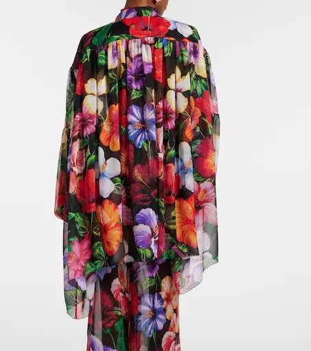 Dolce & Gabbana Floral Silk Chiffon Blouse