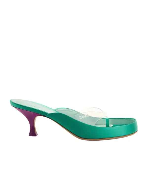 Chloé Round-toe Stiletto Heel Sandals - Green