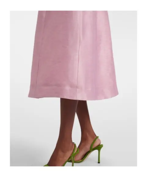 LEO Lin Caroline Floral Linen-blend Midi Dress
