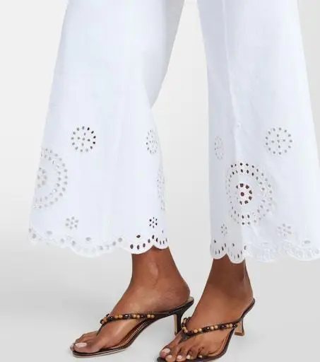 FRAME Eyelet Embroidered Flared Jeans