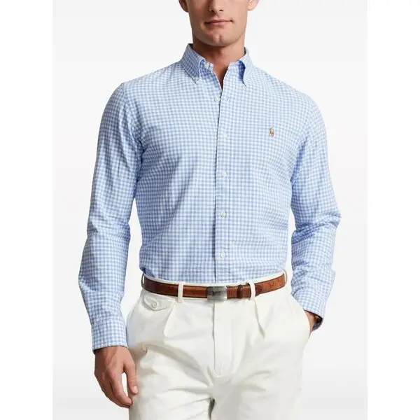 Polo Ralph Lauren Oxford Gingham-print Cotton Shirt - Blue