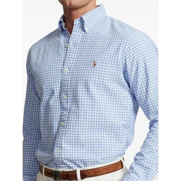Polo Ralph Lauren Oxford Gingham-print Cotton Shirt - Blue