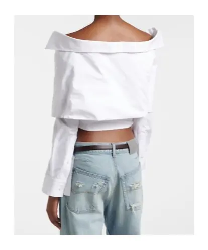 Balenciaga Off-the-shoulder Wrap Cotton Top