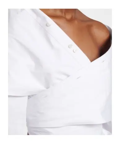 Balenciaga Off-the-shoulder Wrap Cotton Top