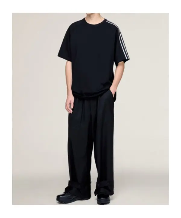 Y3 Raw Edge 3-stripes Short Sleeve Tee